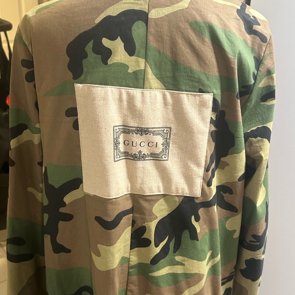 Jackets & Coats | Long Camo Coat W Gucci Patch | Poshmark